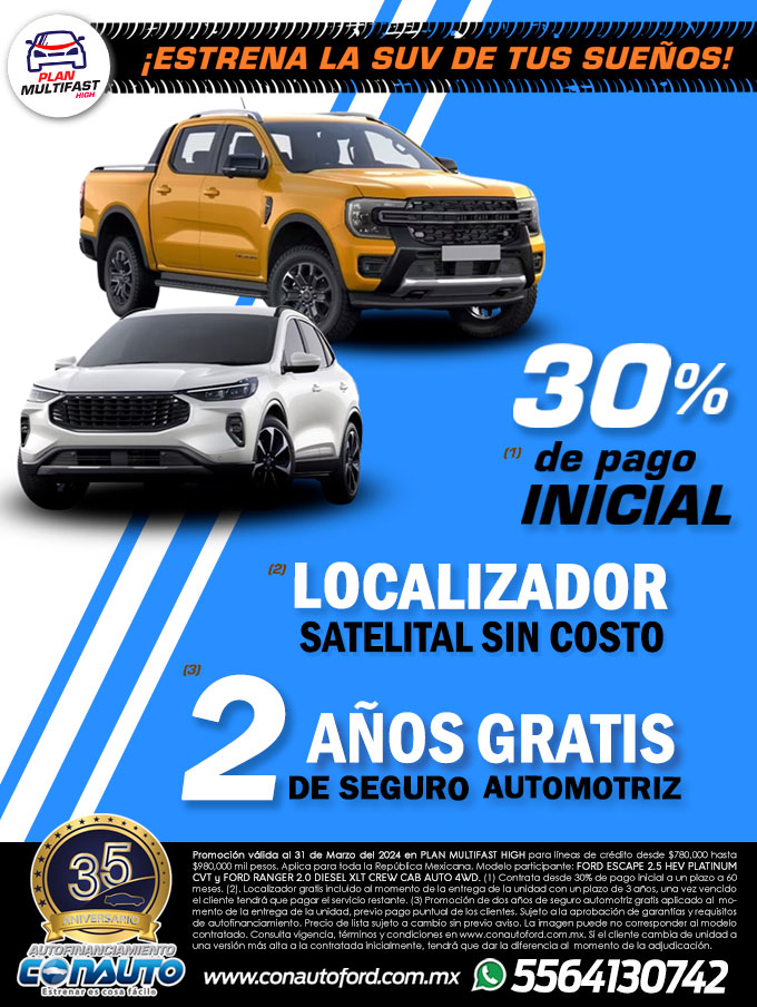 Promociones | Distribuidor Autorizado, Autofinanciamiento Conauto Ford