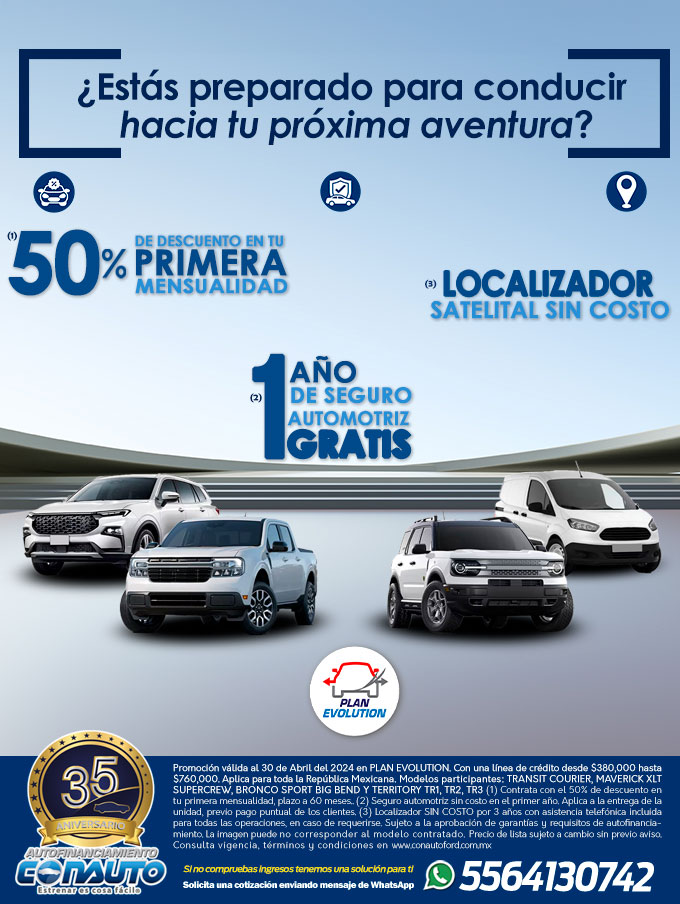Promociones | Distribuidor Autorizado, Autofinanciamiento Conauto Ford